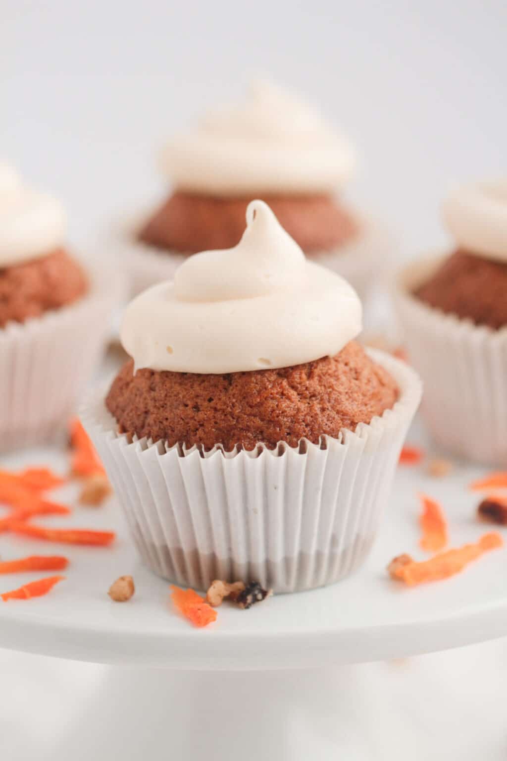 Carrot Cupcakes with Cream Cheese Frosting - Rosemary & Maple